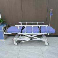China Blue Hydraulic Ambulance Stretcher Trolley Metal Imported For Patients for sale