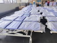 China Blue Hydraulic Ambulance Stretcher Trolley Metal Imported For Patients for sale