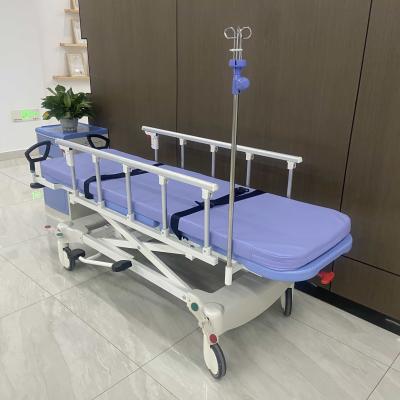 China hydraulic stretcher Hsopital Equipment Medical Patient Trolley  folding guardrail Wheelchair transfer b for sale