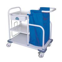 China Laundry Collecting Medical Instrument Trolley For Hotel Hospital Carbon Steel Sprayed for sale