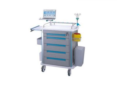 China Medical Trolley With Cart Sundry Bin Central Lock Mute Wheels for sale