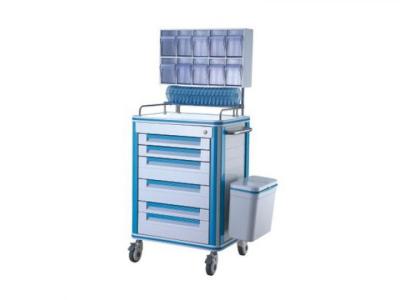 China Plastic Anesthesia Medical Push Cart With Mute Wheel Aluminum Alloy Frame 630*470*1500mm for sale