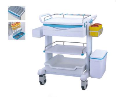 China Mute Wheel ABS Hospital Medicine Trolley for sale