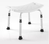 China Removable Back Adjustable Bath Seat Aluminium Alloy Bule White Height 50cm for sale