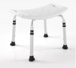 China Removable Back Adjustable Bath Seat Aluminium Alloy Bule White Height 50cm for sale
