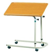 China Adjustable Height Hospital Tray Table On Wheels Steel With Total Width 40cm for sale