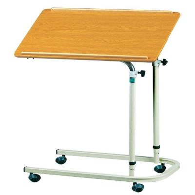 China Adjustable Height Hospital Tray Table On Wheels Steel With Total Width 40cm for sale