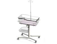 China Carbon Steel Hospital Bassinet 4 Wheels Infusion Pole Frame Basket 3 Inch Caster Brake for sale