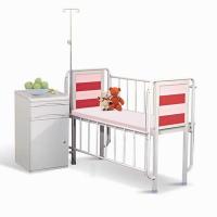 China Medical Furniture Hospital Baby Crib Pink Color With One Crank Height Adjustable Hospital Baby Bed for sale