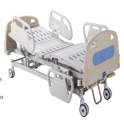 China Three Cranks Hospital Manual Hospital Bed  Detachable PP Head & Foot Board Medical Bed for sale