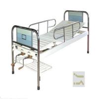 China Hospital Furniture Manual Patient Bed With Two Cranks Back Panel Made By SS Frame With Laminated Panel for sale