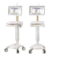 China Integrated Computer Trolley Hospital Use Height Adjuatable Movable With Four Castors for sale