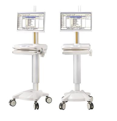 China Integrated Computer Trolley Hospital Use Height Adjuatable Movable With Four Castors for sale