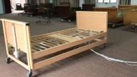 China Wooden Frame Electric Nursing Bed Home Care Bed Linear Actuator Patient Care Bed for sale