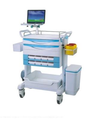 China Durable ABS Hospital Medical Trolley For Emergency With Optional Parts Multifunction Medical Cart for sale