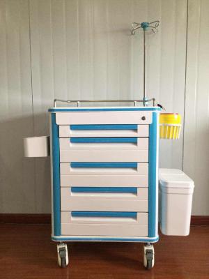 China Doctor 5 Inch Caster Wheel Medical Storage Hospital Trolley Medication For Emergency for sale