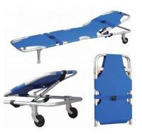 China Aluminum Alloy Portable Ambulance Collapsible Stretcher With Castors for sale