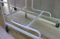 China Metal New Born Baby Cart Bed Hospital Crib Commercial Furniture For Clinic for sale