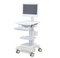 China ABS Hospital Workstation All In One Computer Cart Trolley With Mute Castor Wheel for sale
