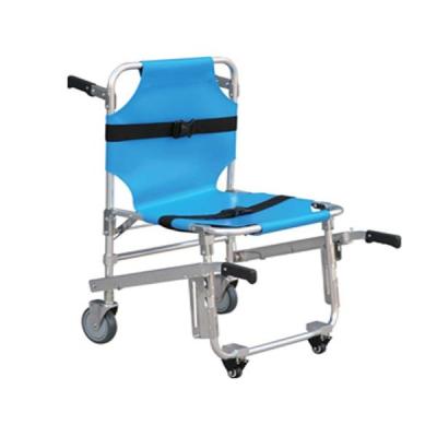 China Hospital Blue Stainless Steel Material Hospital Stretcher Cart With Wheels for sale