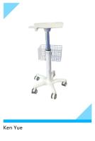 China ABS Integrated Rolling Computer Cart Stable Monitor Trolley Height Adjustable for sale