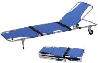 China Aluminum Alloy Ambulance Patient Emergency Folding Stretcher Blue for sale