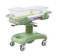 China Diagonal Brake Hospital Baby Trolley With Transparent Plastic Basin for sale