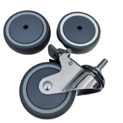 China PU Mute Medical Medium Duty 4 Inch Locking Couch Casters Hospital Wheel for sale