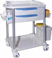 China Pink Entral Lock Plastic Steel ABS Treatment Trolley With Drawers for sale