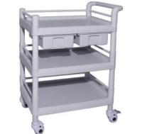China ABS Injection Molding Nursing Two Layers 923mm Hospital Instrument Trolley for sale