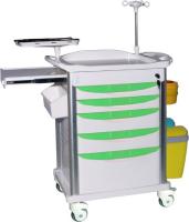 China Aluminum Alloy 70mm 4 Post Medical Trolley Cart With Drawers for sale