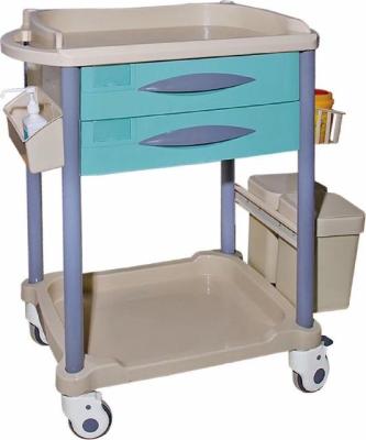 China Plastic Steel ABS Table Top Double Layer 930mm Medical Treatment Cart for sale