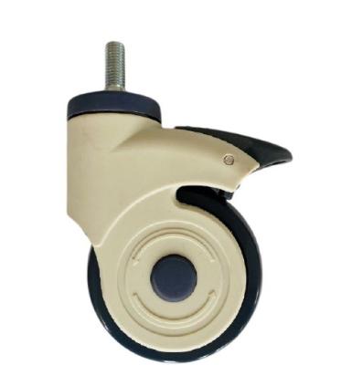China 3 Inch Furniture Wheel Medical Caster Threaded Stem Plate Medical Castors for sale
