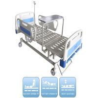 China Full Size Manual Hospital Bed With Two Cranks Movable With Dinning Panel for sale