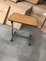 China Tiltable Surface 700mm 1010mm Hospital Bed Tray Table Over Bed Food Table for sale