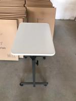 China White Patients Hospital Bed Tray Table With Wheels Over Bed Table for sale
