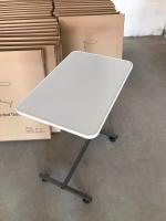 China White Patients Hospital Bed Tray Table With Wheels Over Bed Table for sale