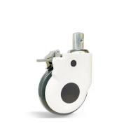 China Medical Castors Caster 3/4 Inch Mute Plastic Wheel With Brake ABS Outer Cover for sale