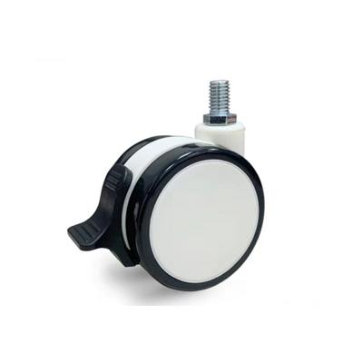 China PU TPR Material M12X25MM Medical Caster Wheels With Brake Central Locking for sale