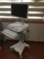 China Integrated Computer Workstation Trolley ABS Adjustable Profile Silent Castor for sale