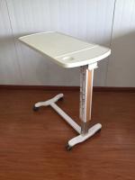 China Hospital furniture Bedside Table Plastic Plate Gas Spring Adjustable for sale