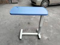 China Gas Spring Hospital Bed Tray Table Adjustable Over Bed Table On Wheels for sale