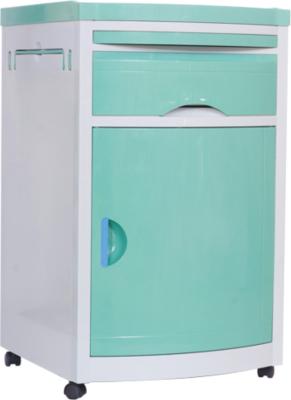 China 48X48X76cm White Hospital ABS Bedside Table Cabinet With Castors for sale