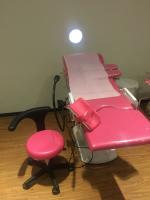 China Hospital Pink Electric Gynaec Examination Table Obstetric tableDelivery Bed With Lamp for sale