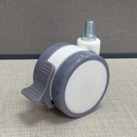 China PU Medical Caster Wheels For Hospital Furniture Central Locking Easy Operation for sale