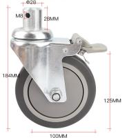 China TPR Hospital Castors With PP Core For Medical Shopping Cart Medical Casters for sale