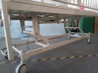 China Three Crank Manual Hospital Bed Steel Spray Plastic Frame White for sale
