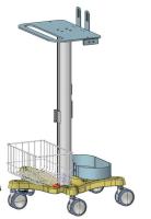 China Mobile medical trolley monitoring with white aluminum material in hospital for sale