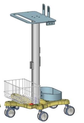 China Mobile medical trolley monitoring with white aluminum material in hospital for sale
