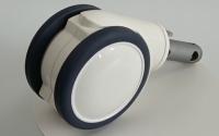 China 6 Inches Center Control Medical Caster Wheels TPR Material White for sale